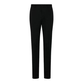 Dolce & Gabbana Homme, Pantalons, Noir, Taille: L Pantalon de Tailleur en Laine Stretch