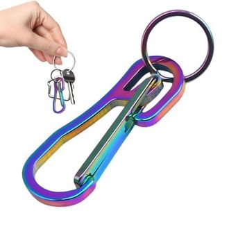 Generic Porte-cl&eacute;s en acier inoxydable, porte-cl&eacute;s pour cl&eacute;s de voiture, porte-cl&eacute;s en m&eacute;tal | Porte-cl&eacute;s portable &agrave; lib&eacute;ration rapide pour voiture, porte-cl&eacute;