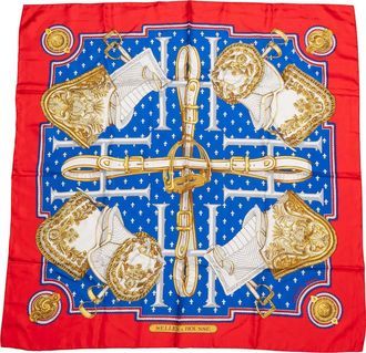 Herm&egrave;s T&uuml;cher & Schals - Hermes Classic SELLES A HOUSSE Silk Carre 90 Sca - Gr. unisize - in Rot - f&uuml;r Damen