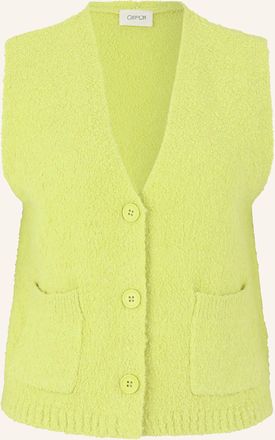 Cartoon Cartoon Bouclé-Strickweste gelb