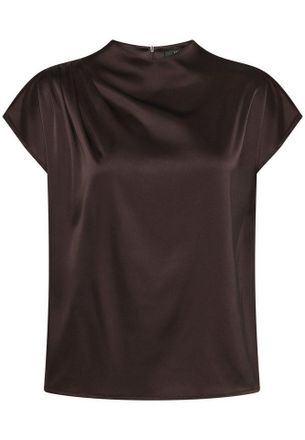 Zero Satinbluse Damen mit Kragen
