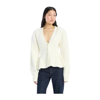 Rotate Rotate Birger Christensen, Femme, Pulls, Blanc, Taille: 42 FR Cardigan With Basque