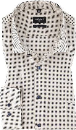 Olymp Herren Hemd beige Baumwoll-Stretch