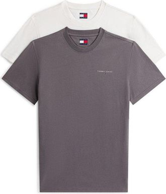 Tommy Jeans T-Shirt TJM SLIM FIT LINEAR 2PACK (Packung, 2-tlg) Rundhals, Jersey