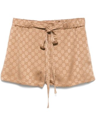 Gucci GG Shorts aus Satin - Braun