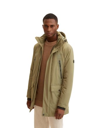 Tom Tailor Herren Parka mit Kapuze 1033673, 10415 - Dusty Olive Green, XXL