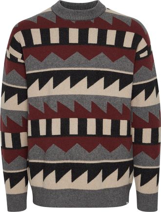 Solid SDDeshan Herren Strickpullover Feinstrick Pullover Pulli Rundhalsausschnitt O-Neck mit Muster Oversize, Größe:3XL, Farbe:Port (191525)