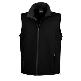 Result Ergebnis R232M Softshell, bedruckbar, Bodywarmer, Unisex, R232M, schwarz / schwarz, M