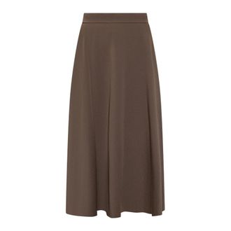 Brunello Cucinelli Femme, Jupes, Brun, Taille: 40 FR Midi Skirt