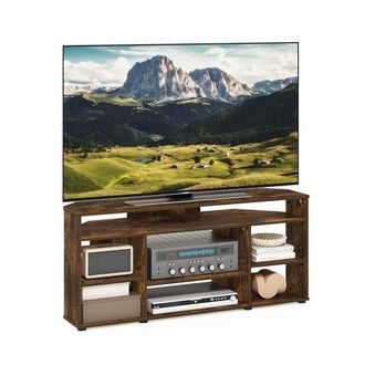 Furinno Jensen Meuble TV dangle, Console TV pour Téléviseurs JusquÀ 55 Pouces, pour Salon Ou Chambre, Pin Ambré