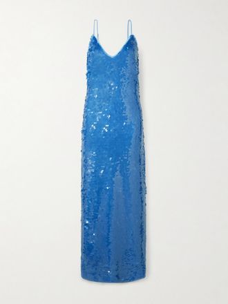 Alemais Stellar Midikleid Aus Recyceltem Tüll Mit Pailletten - Blau