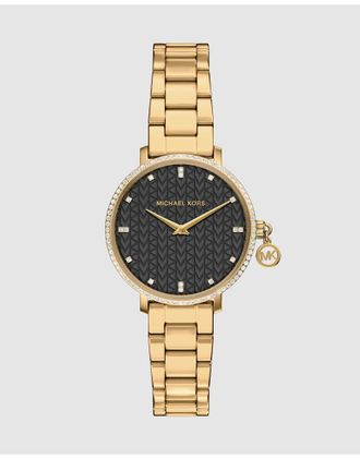 Michael Kors Pyper - Damenuhr aus goldfarbenem Edelstahl mit zwei Zeigern, MK7616