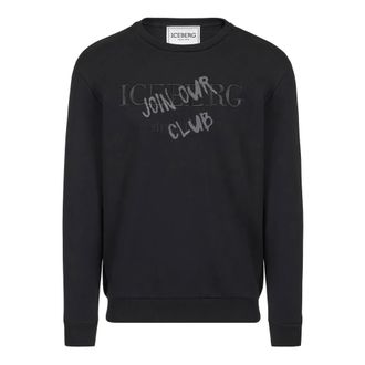 Iceberg Homme, Sweatshirts et sweats &agrave; capuche, Noir, Taille: S SweaT-shirt Coupe Slim Col Rond