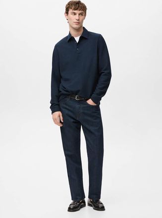 Mango Jean 100 % coton regular-fit cropped bleu - Homme - 38 - MANGO MAN