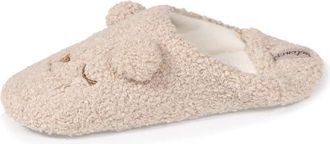 Isotoner Chaussons extra-light pantoufles Mules femme sherpa - semelle gomme ultra souple, 39/40 EU, beige