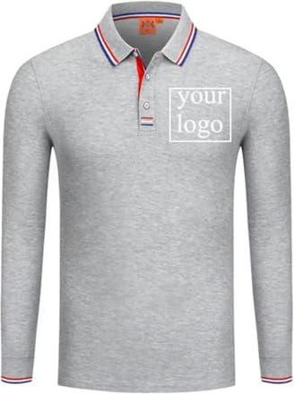 Generic Polo avec Logo Personnalis&eacute;, Chemise &Agrave; Manches Longues Personnalis&eacute;e avec Impression, Haut daffaires Coupe Ample pour Hommes color1,L