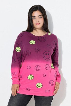 Angel Of Style Sweatshirt Sweatshirt oversized Farbverlauf Smiley Langarm