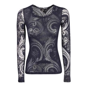 Etro Haut &agrave; manches longues imprim&eacute; cachemire - Femme - Tops - Bleu - Taille: 42 FR