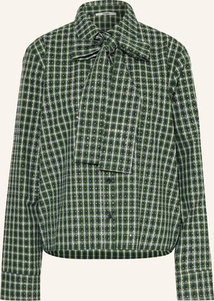 Maje Bluse Mit Abnehmbarer Schluppe Und Schmucksteinen gruen