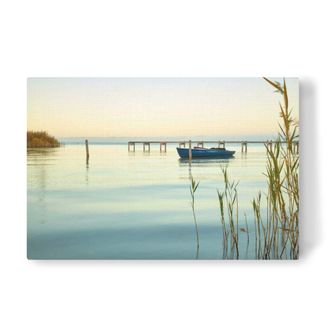 artboxONE Leinwand 90x60 cm Natur Morgenstimmung am Neusiedler See von Silvio Schoisswohl