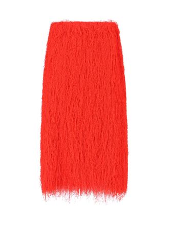 Dries Van Noten Fringe Midi Skirt Sokna