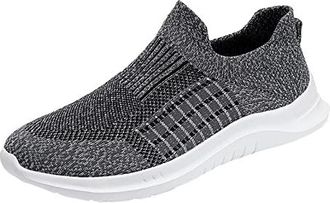 Generic Baskets &agrave; enfiler pour homme - Chaussures d&eacute;t&eacute; en maille tricot&eacute;e - Chaussures de course respirantes - L&eacute;g&egrave;res - Chaussures de marche basses antid&eacute;rap