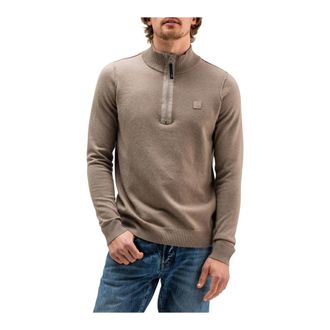 Butcher of Blue Brauner Halbzip-Pullover - - Knitwear - Herren - Braun - S