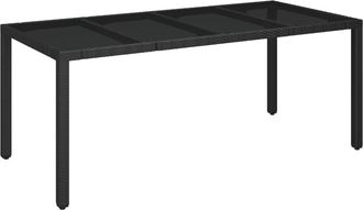 Generic Gartentisch mit Glasplatte, Terrassentisch, Tisch Esstisch, Balkontisch, Partytisch, Gartenm&ouml;bel, Poly Rattan(Grau 90x90x75cm) (190 x 90 x 75 cm)