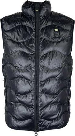 Blauer gilet imbottito Danny con trapuntatura a onde nero M