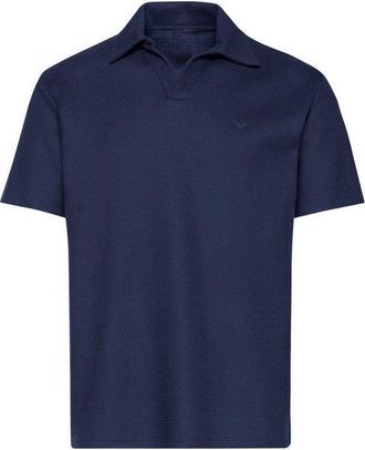 Trigema Poloshirt TRIGEMA Oversized Poloshirt ohne Knopfleiste in Waffeloptik (1-tlg)