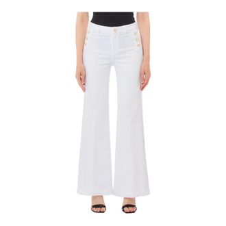 Liu Jo Weite Bein Knopfleiste Damen Hose - - Jeans - Damen - Wei&szlig; - W32