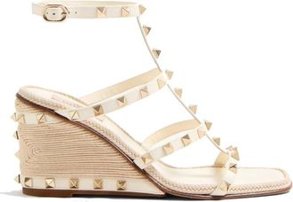 Valentino Garavani Femme, Chaussures, Beige, Taille: 35 EU Rockstud Wedge Sandales