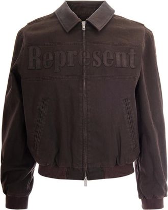 Represent Represent, Homme, Vestes, Brun, Taille: S Bomber en toile