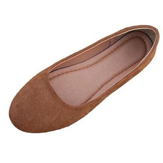Generic Chaussures de ballet d&eacute;contract&eacute;es et confortables &agrave; bout rond pour femme - L&eacute;g&egrave;res, respirantes et confortables - Chaussures plates classiques &agrave; enfi