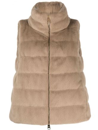 Herno gilet matelass&eacute; &agrave; fermeture zipp&eacute;e - Marron