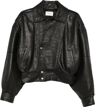 Saint Laurent Grained Leather Bomber Jacket