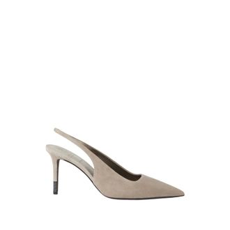 Brunello Cucinelli Femme, Chaussures, Beige, Taille: 41 EU Suede Slingback Heels