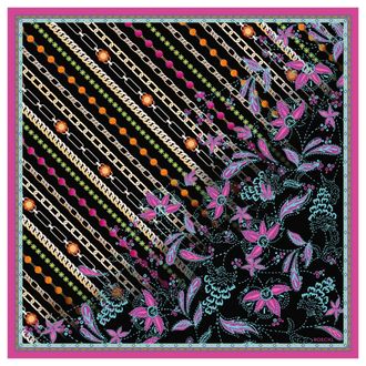 Roeckl Damen Charming Florals 100x100 Tuch, Black Multi, Einheitsgröße