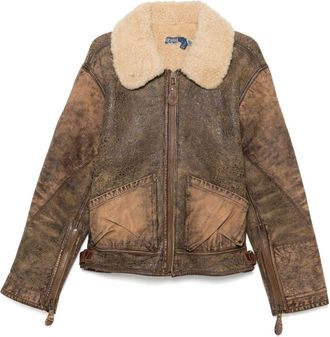 Polo Ralph Lauren Bomberjacke mit Shearling-Besatz - Braun