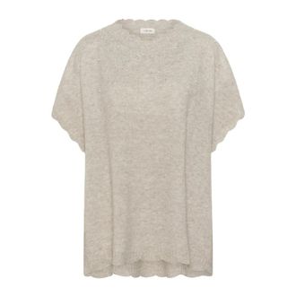 Cream Rundhals-Strickware - - Knitwear - Damen - Beige - ONE SIZE