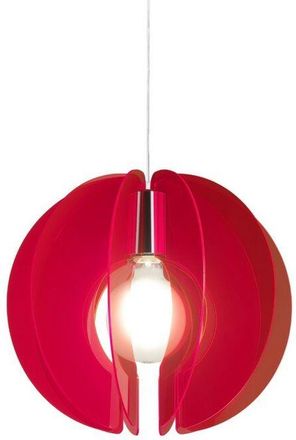 Linea Zero Suspendierung Sirio fluoreszierendes Rot in verchromtem Metall Cm. 40 x 40 Std