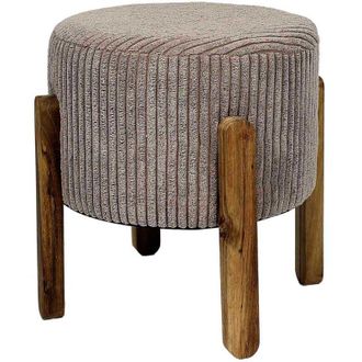 The Home Deco Factory The Home Deco Factory - Tabouret en velours c&ocirc;tel&eacute; Scott