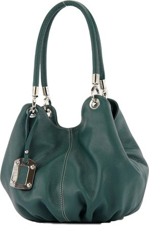 modamoda.de 228 Damen Leder Schultertasche Hobo bag handmade in Italy, Farbe:Petrol
