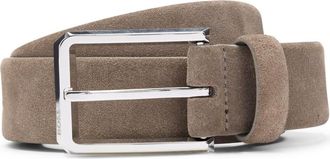 HUGO BOSS G&uuml;rtel aus Veloursleder mit polierter Metallschlie&szlig;e in