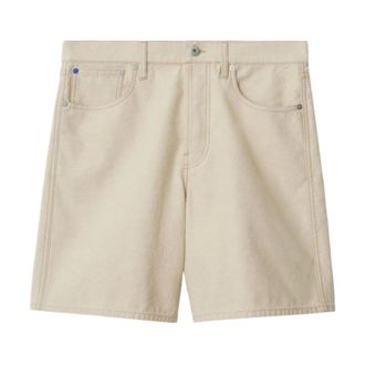 Burberry Homme, Shorts, Beige, Taille: W33 Short en serg&eacute; de coton