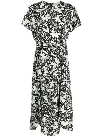 Stella McCartney robe en soie &agrave; fleurs - Noir