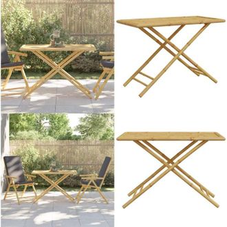 vidaXL Gartentisch Klappbar 110x55x75 cm Bambus - Bambusgartenm&ouml;bel - Klappbarer Gartentisch - Esstisch Outdoor - Balkontisch - Terrassenm&ouml;bel - Home &