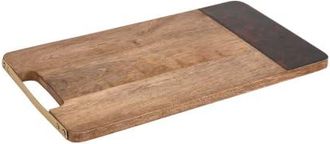 Artesà Artesà rechteckige Servierplatte für Appetizers, Servierbrett aus Mangoholz mit Schildplatt, 40 x 23cm