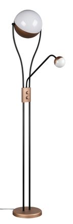 Trio Leuchten LED Stehleuchte Chris 478310265, Metall Coffee, Kunststoff wei&szlig;, inkl. 18 Watt LED, dimmbar, Flexarm, getrennt schaltbar