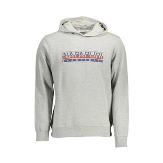 Napapijri Grauer Kapuzenpullover aus Baumwolle Elevated Stil - - Sweatshirts & Hoodies - Herren - Grau - 2XL
